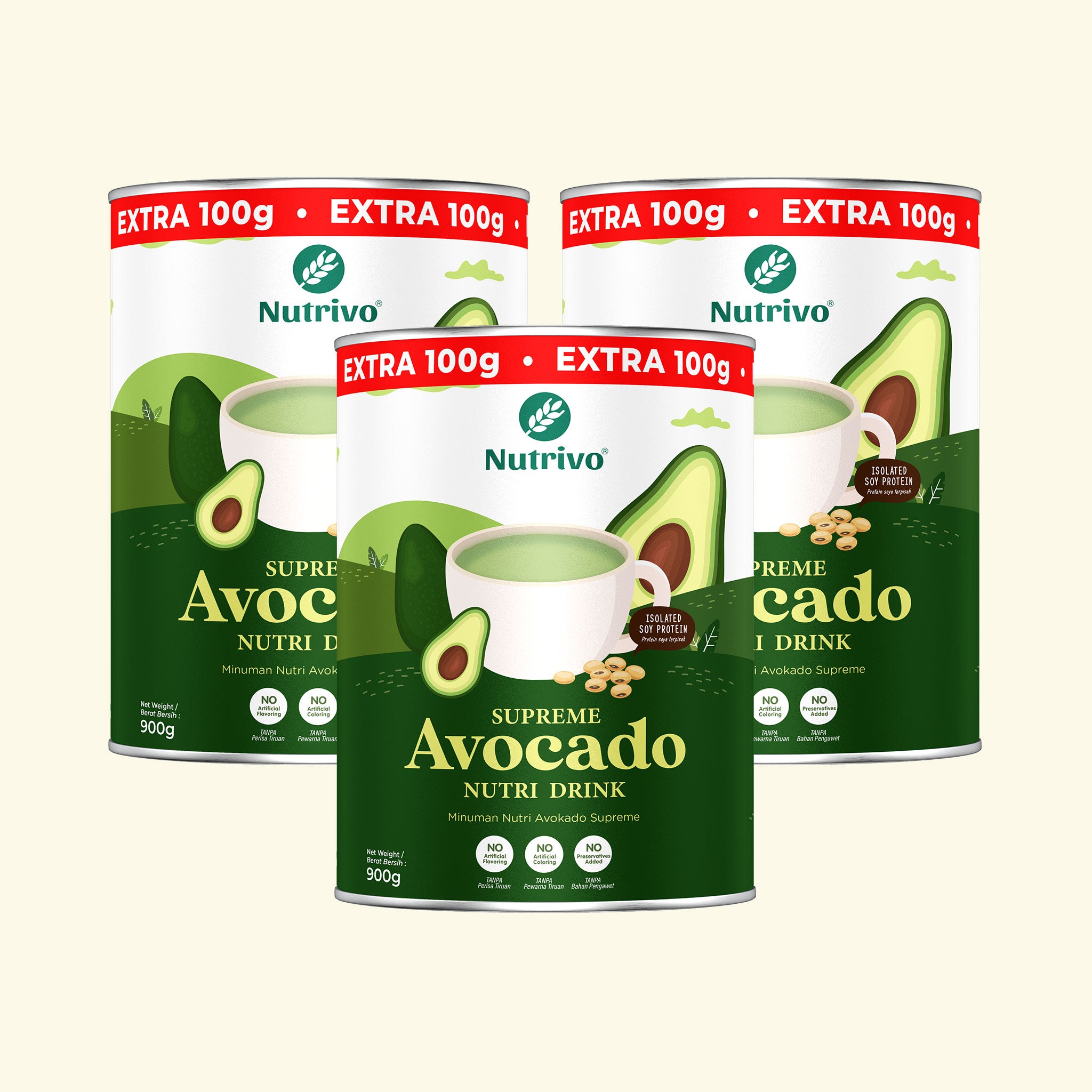 Supreme Avocado Nutri Drink 900g x 3 Tins – Nutrivo Malaysia